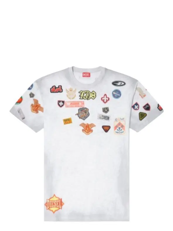 DIESEL® T-boxt Aa 6 Patch Print T-shirt - White