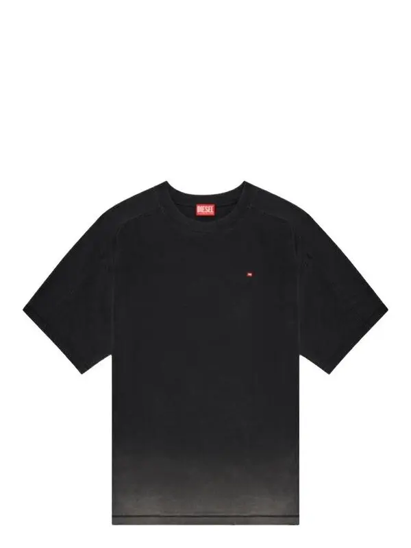 DIESEL® Cotton T-shirt With Degradé Effect - Black
