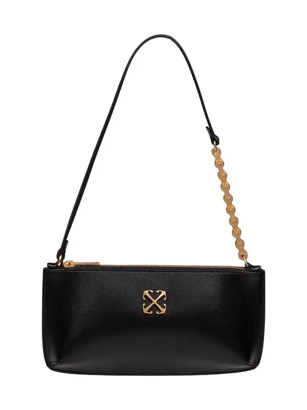 Off-White Jitney Zip-up Shoulder Bag With Metal Detailing - Black