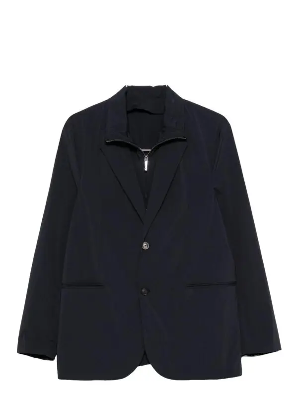 Emporio Armani Layered-effect Notched-lapel Blazer - Blue