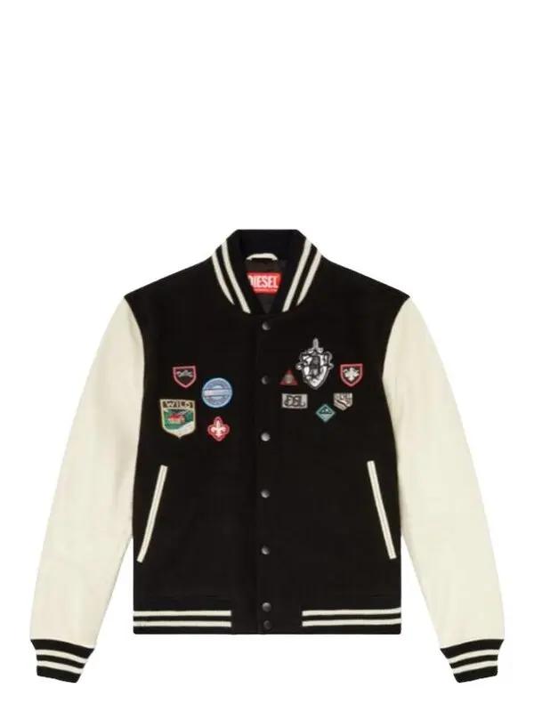 DIESEL® L-arry Bomber Jacket - White/black