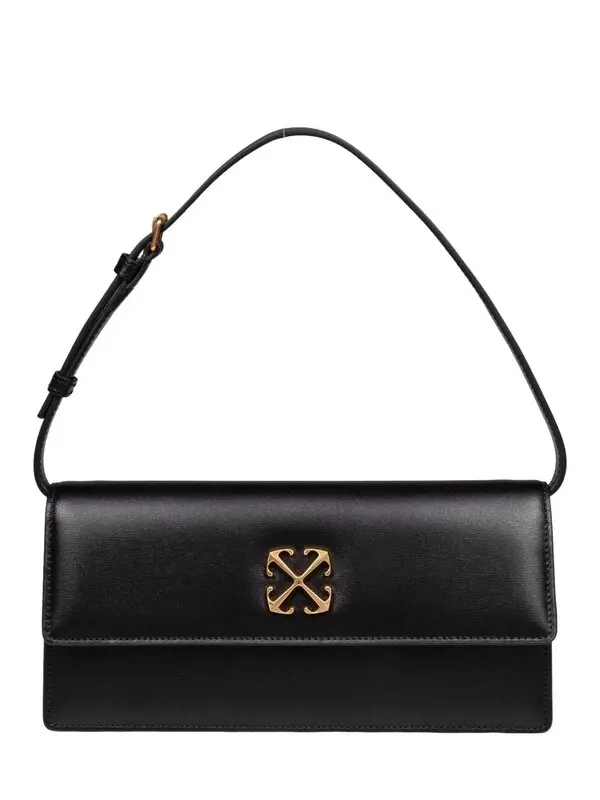Off-White Jitney 1.0 Foldover Top Shoulder Bag - Black