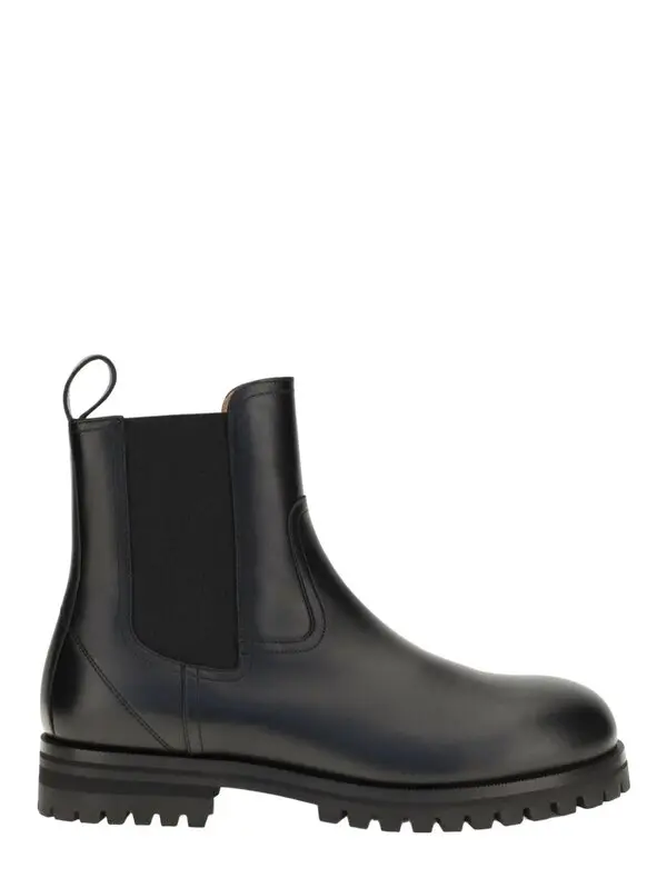 Loro Piana Kent Leather Ankle Boots - Black