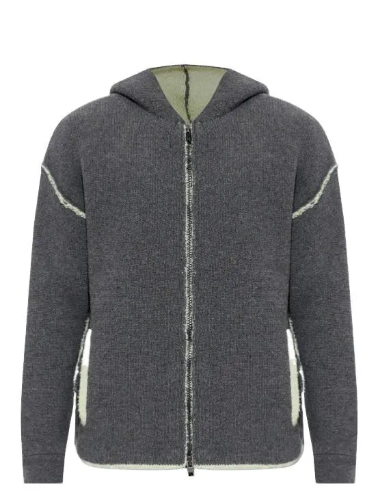 DIESEL® Long Sleeve Zip-up Cardigan - Black