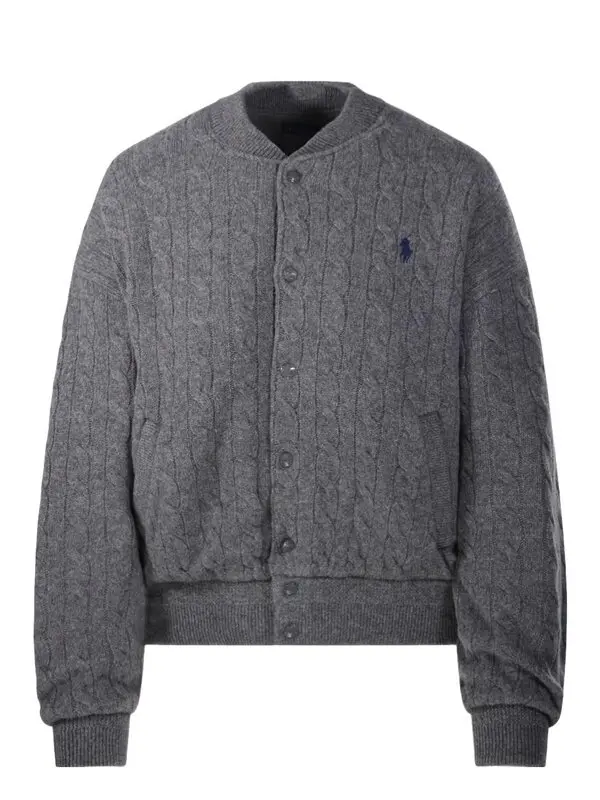 Polo Ralph Lauren Cable-knit Bomber Jacket - Grey
