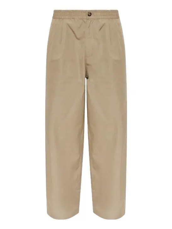 Emporio Armani Regular-fit Cotton Poplin Elasticated Waist Trousers - No