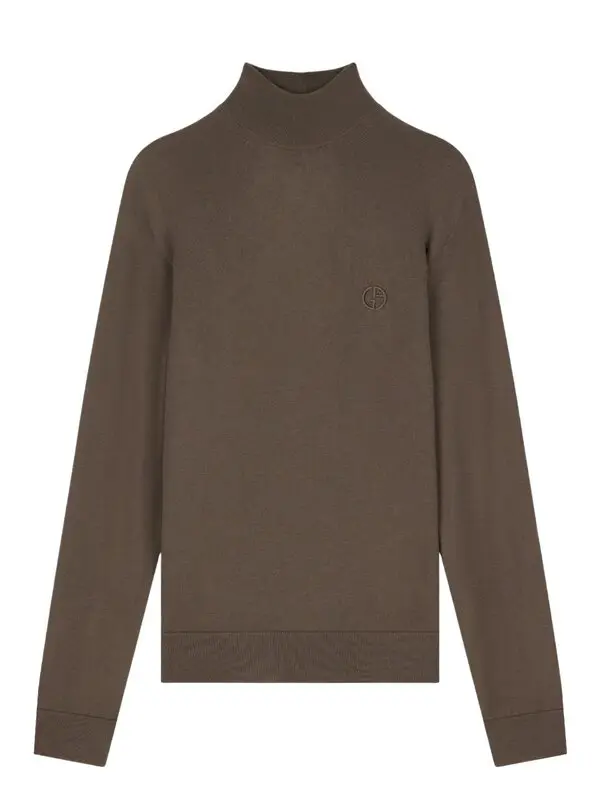 Giorgio Armani Slim-fit High-neck Virgin Wool Sweater - Brown
