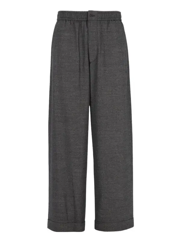 Giorgio Armani Elastic-waist Wide-leg Trousers - Grey