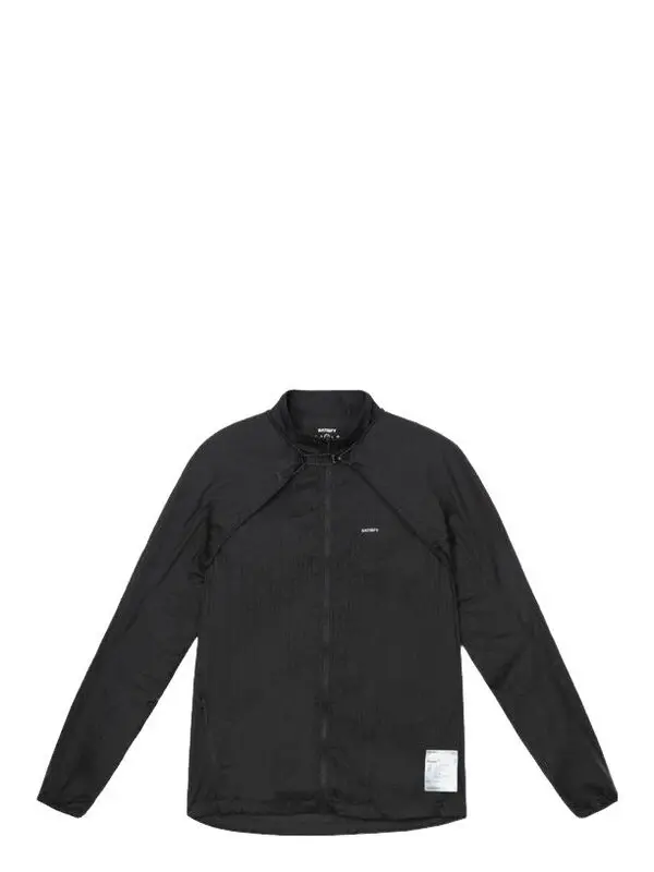Satisfy Long-sleeved Casual Jacket With Stand Collar And Zip Closure - Black