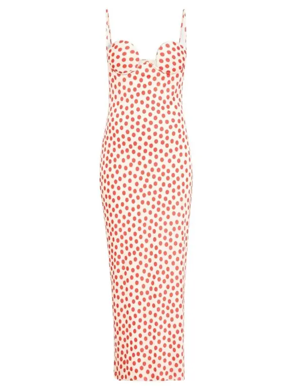 Alaïa Polka Dot Midi Dress - Multicolor