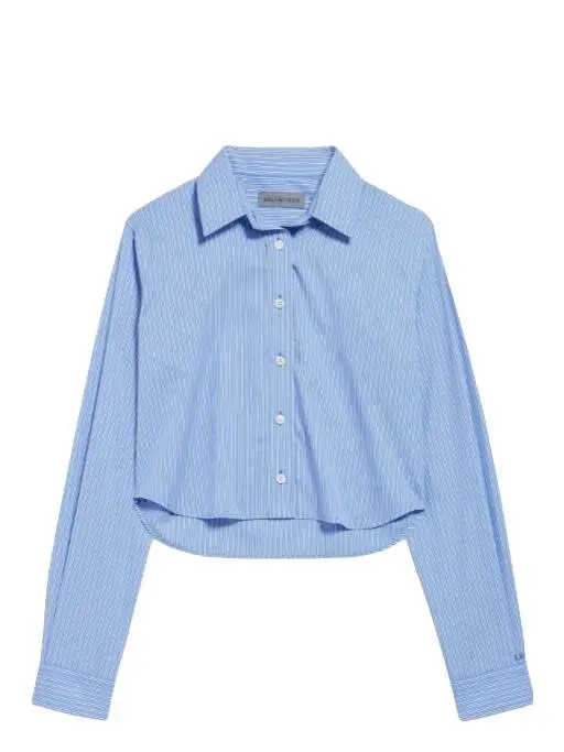 Balenciaga Striped Cropped Shirt - Blue/navy Blue