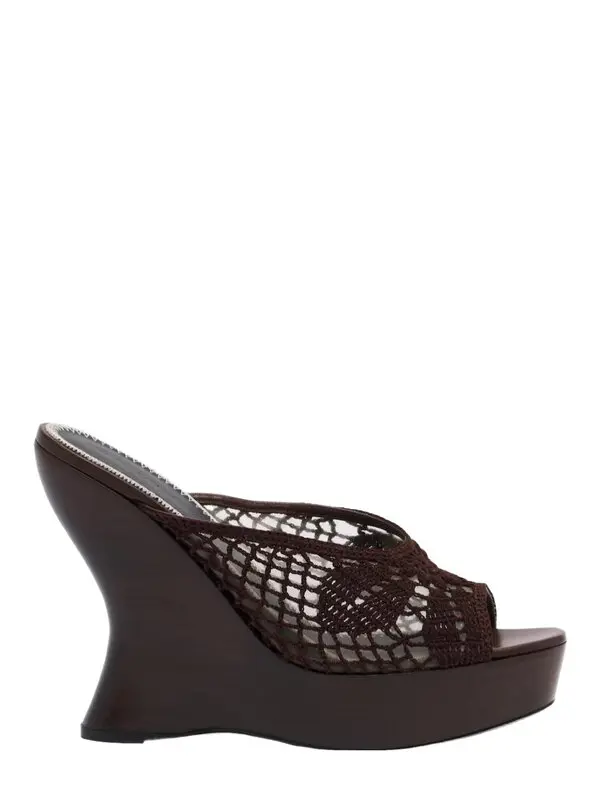 Magda Butrym Crocheted Wedge Sandals - Brown