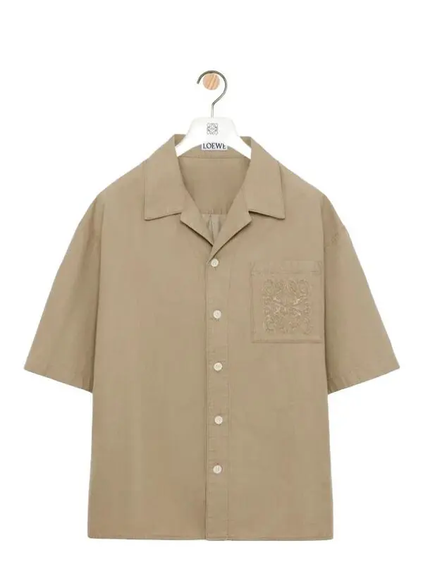 Loewe Short-sleeve Shirt In Cotton - Light Brown