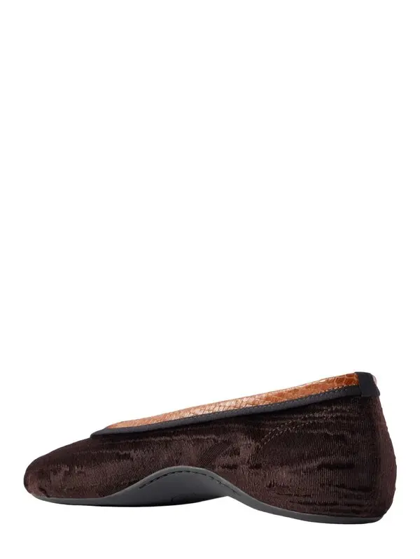 Dries Van Noten Velvet Ballet Flats - Black