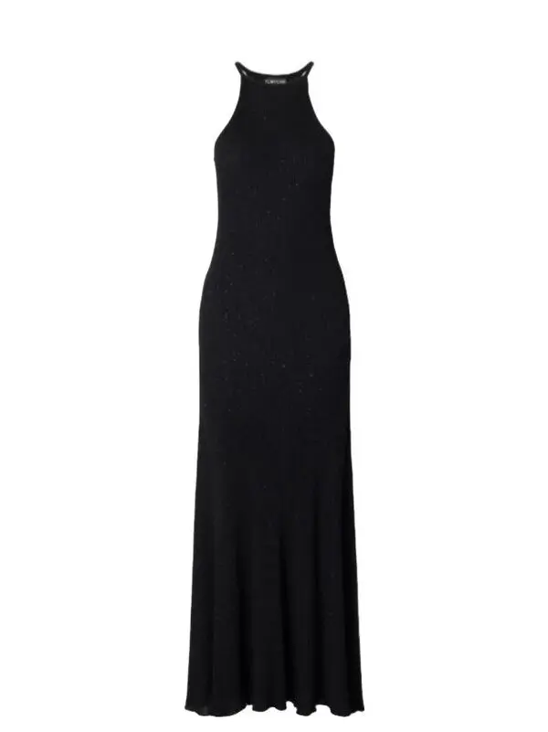 TOM FORD Shiny-thread Knit Maxi Dress - Black