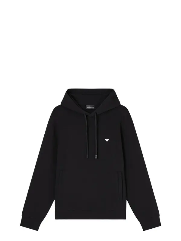 Emporio Armani Drawstring Long-sleeved Hoodie - Black