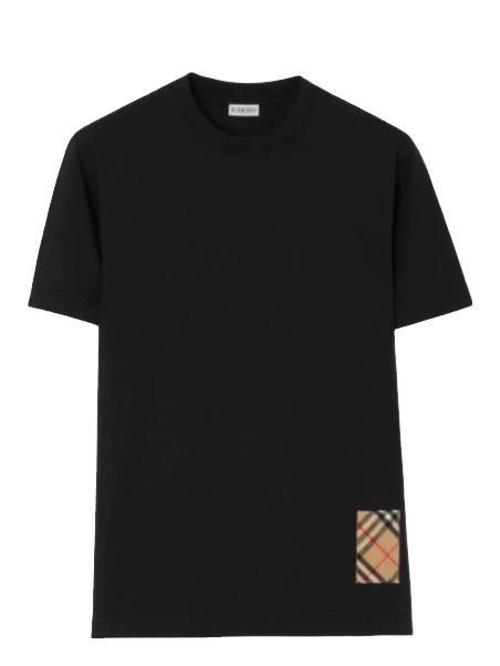 Burberry Check Label Crewneck T-shirt - Black