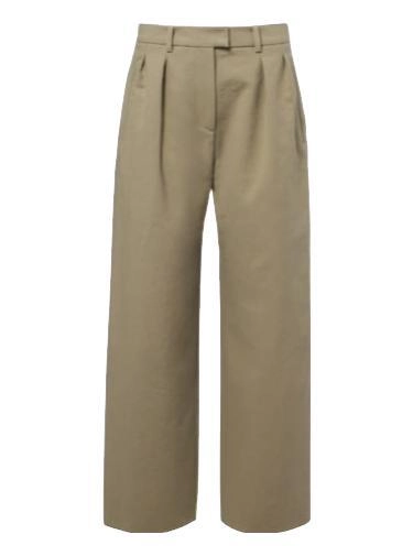 Magda Butrym Cotton Wide-leg Pleated Trousers - Green