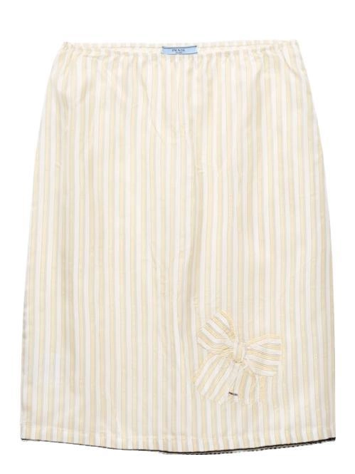 Prada Striped Skirt With Appliqué Bow - Yellow