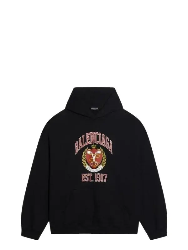 Balenciaga Logo-print Hoodie - Black