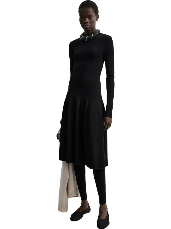 TOTEME Sculpted Rib Knit Dress - Black