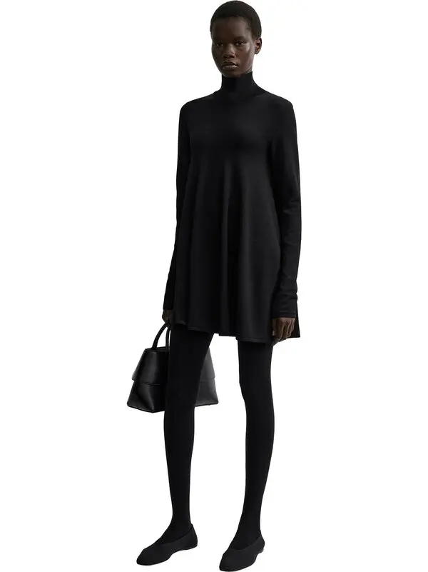 TOTEME Crepe Turtleneck Top - Black