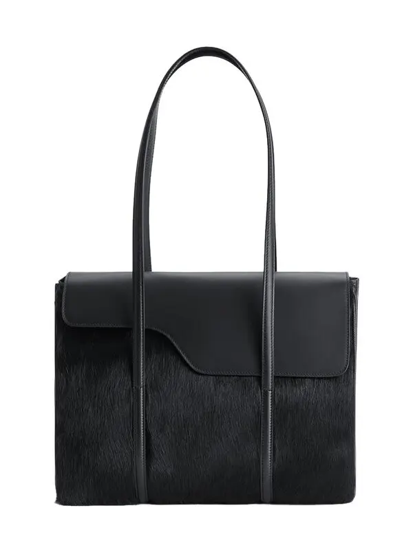 ATP ATELIER Abriola Pony/leather Tote Bag - Black