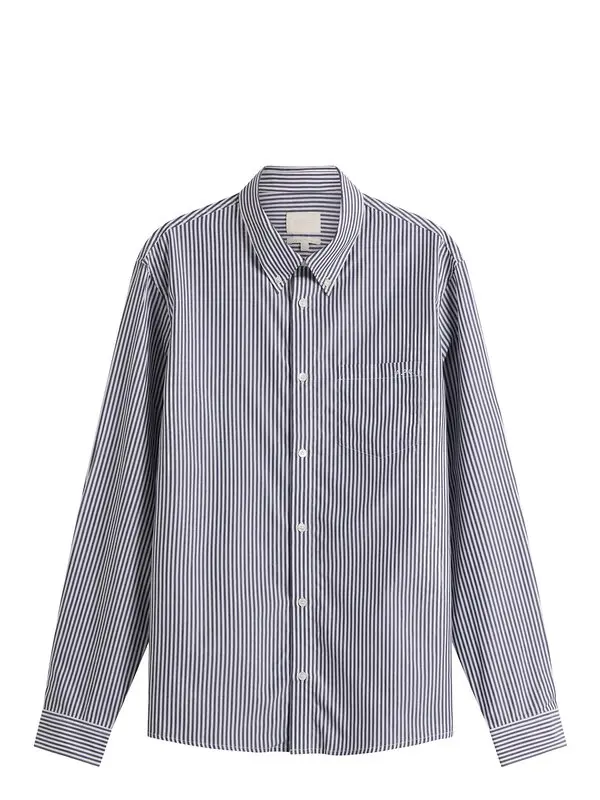 A.p.c. New Greg Stripe Poplin Shirt - False Black