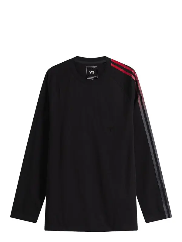 Y3 Oversized Gradient Stripes Long Sleeve T-shirt - Black