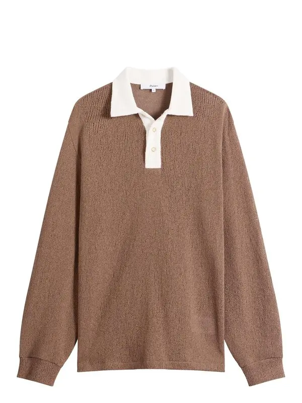 PALMES Knitted Rugby Shirt - Brown