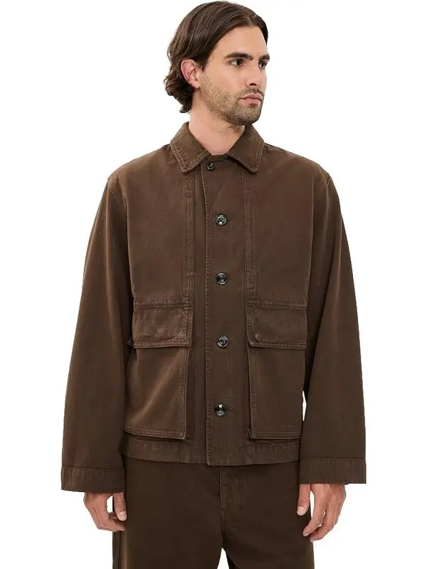 LEMAIRE Boxy Jacket With Classic Collar - Ristretto