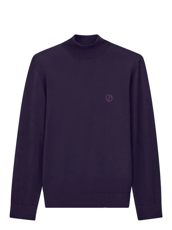 Giorgio Armani Slim-fit Virgin Wool Turtle Neck Sweater - Purple