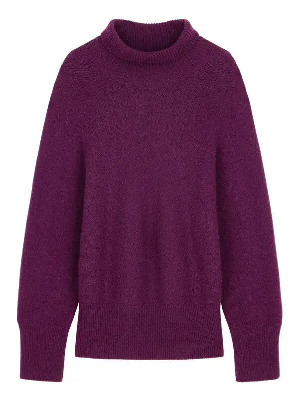 Giorgio Armani Oversized Turtleneck Sweater In Pure Cashmere Jersey - Burgundy