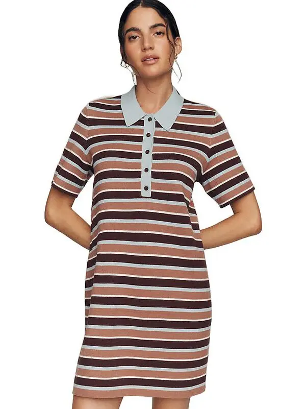 Anthropologie Pollie Striped Sweater Dress - Blue Stripe