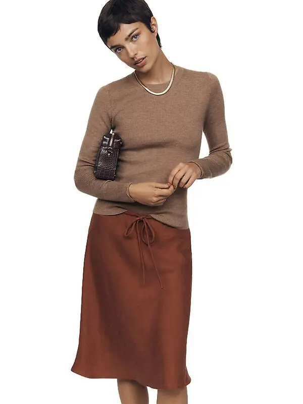 Maeve Classic Midi Skirt - Mink