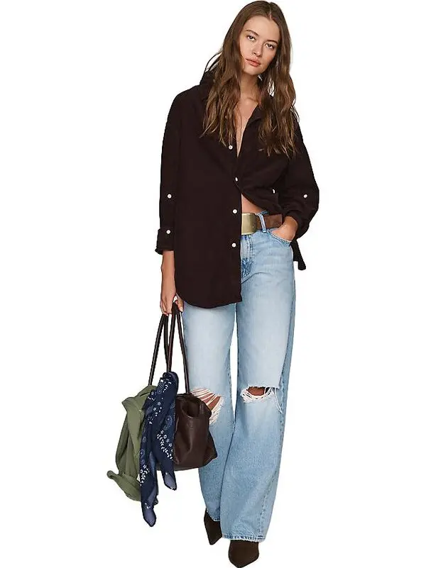 Citizens Of Humanity Cotton Corduroy Shirt Top - Eggplant