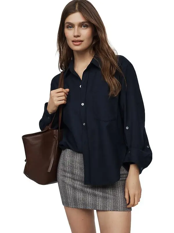 Citizens Of Humanity Cotton Corduroy Shirt Top - Navy - Wool