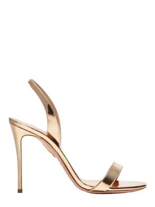 AQUAZZURA Metallic Stiletto Sandals - Nude