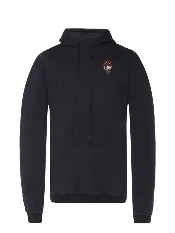 BEN TAVERNITI UNRAVEL PROJECT Hooded Sweatshirt With Graphic Detail - Black