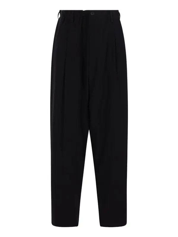 Yohji Yamamoto Pleated Wide-leg Trousers - Black