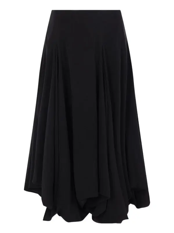 Yohji Yamamoto Draped Asymmetric Skirt - Black