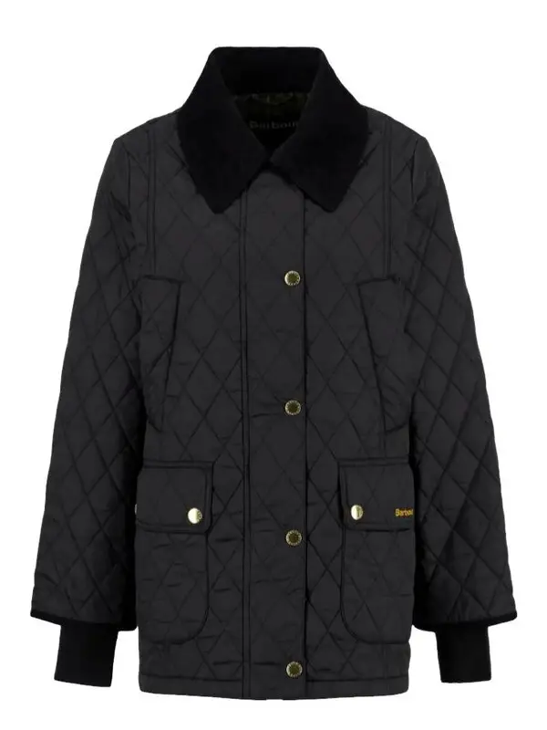 Barbour Long-sleeved Quilted Coat - Black