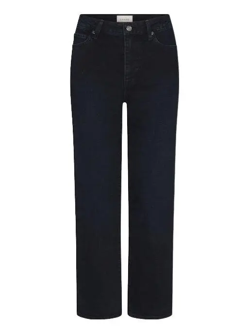 FRAME Buttoned Wide Leg Jeans - Black