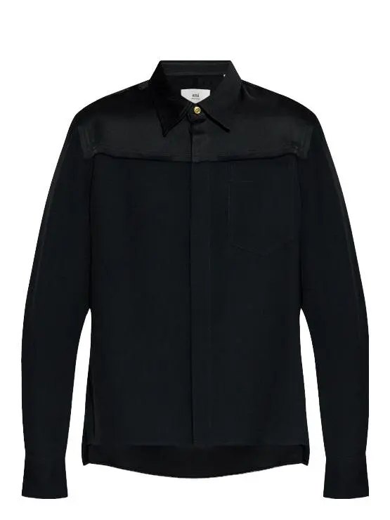 AMI Paris De Coeur Long-sleeved Shirt - Black