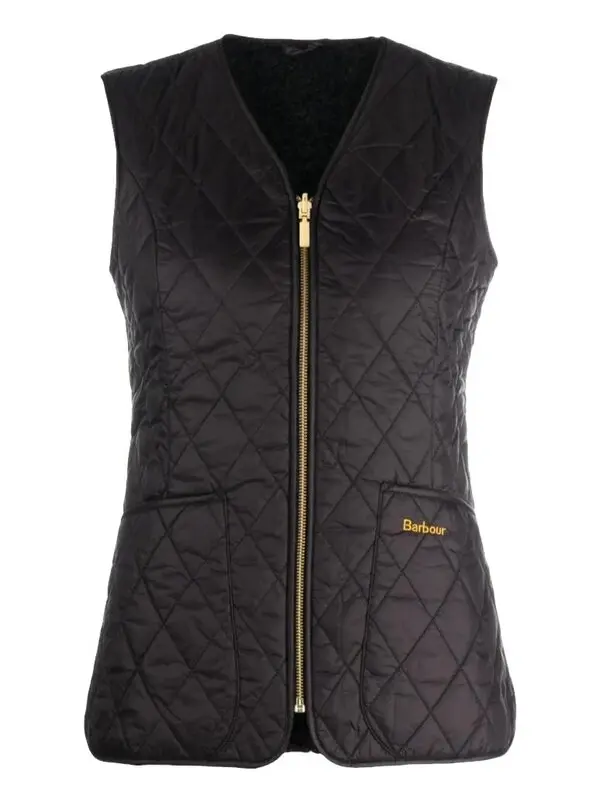 Barbour V-neck Quilted Vest - Black