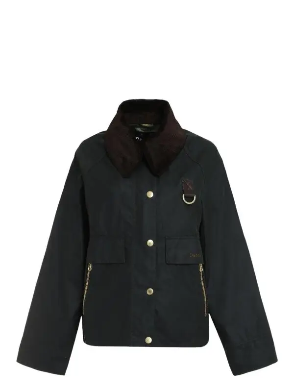 Barbour Long-sleeved Coat With Notched Lapel - Black