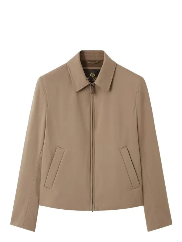 Loro Piana Mathis Blouson Jacket With Suede Collar - Apricot Tree