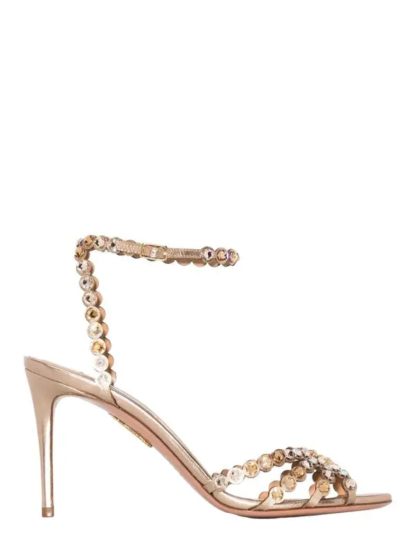AQUAZZURA Tequila Crystal-embellished Stiletto Sandals - Pink
