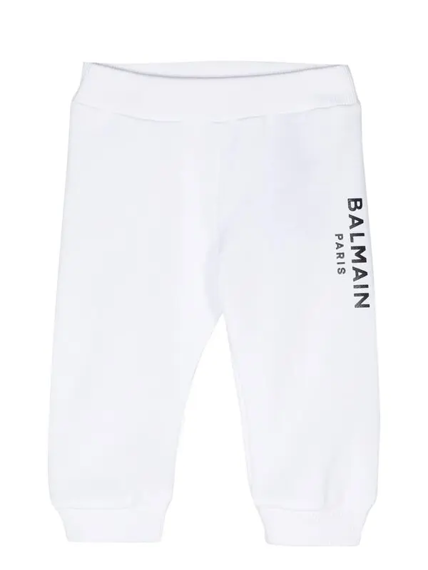 Balmain Logo-print Cotton Track Pants - White