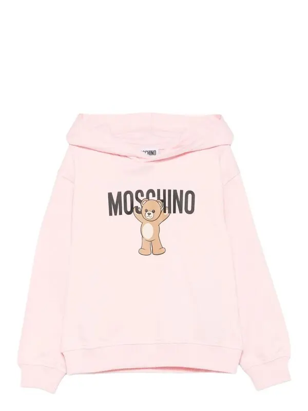 Moschino Teddy Bear Print Hooded Top - Pink
